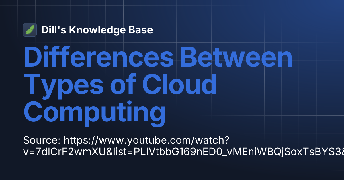 Differences Between Types of Cloud Computing | Dill's Knowledge Base